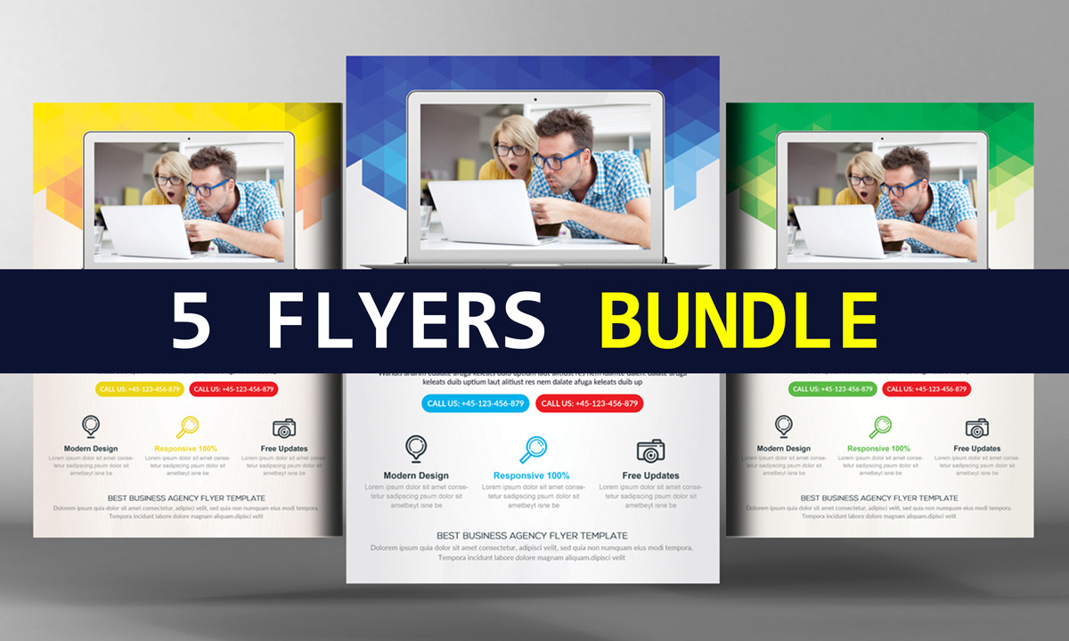5 Modern Flyers Bundle Pack, a Flyer Template by graphicforest