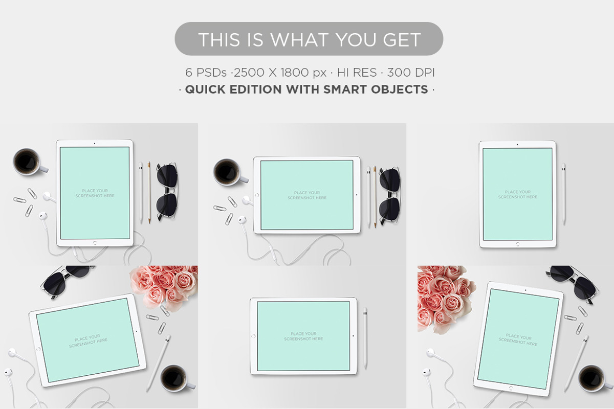 Mockup . White iPad Pro & Pencil, an iPhone Mockup by tomodachi studio