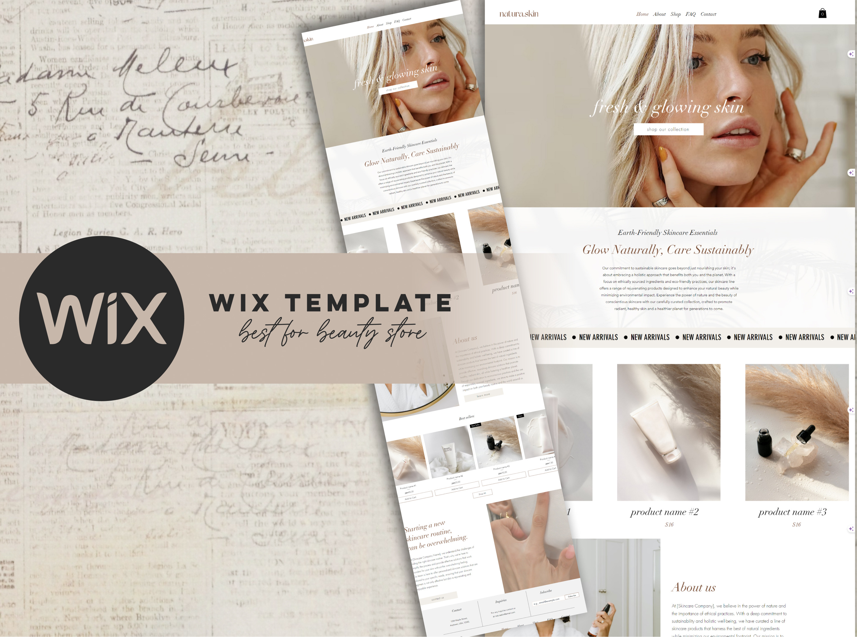 Wix Beauty Skincare Website Template