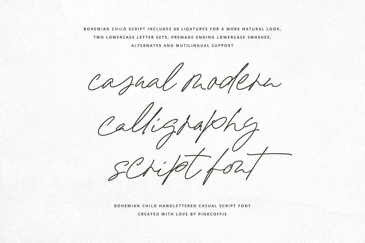 Bohemian Child | Handwritten Script, a Script Font by Pink Coffie
