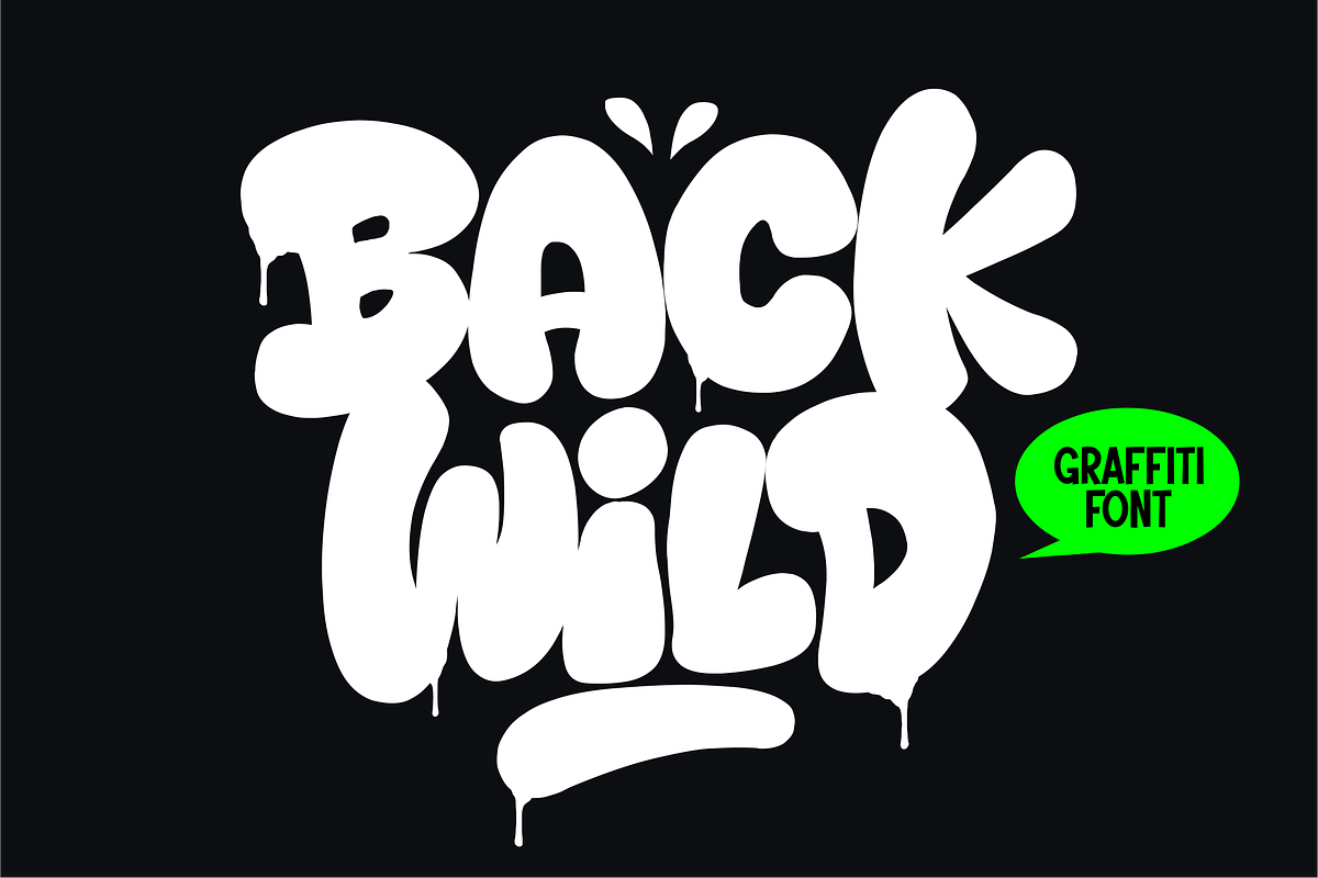 Back Wild - Fun Graffiti Font, a Blackletter Font by figuree studio