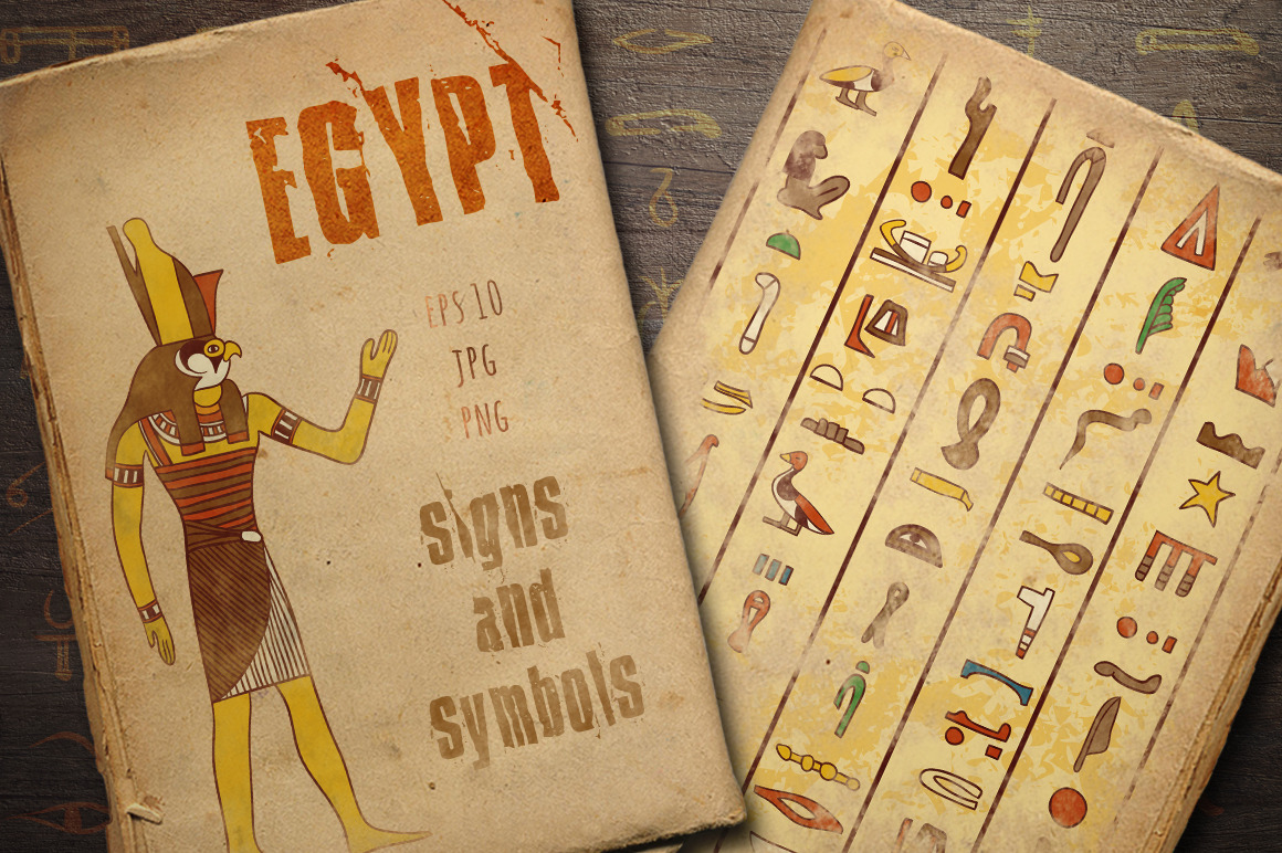 Egypt signs and symbols collection, an Illustration by kateja