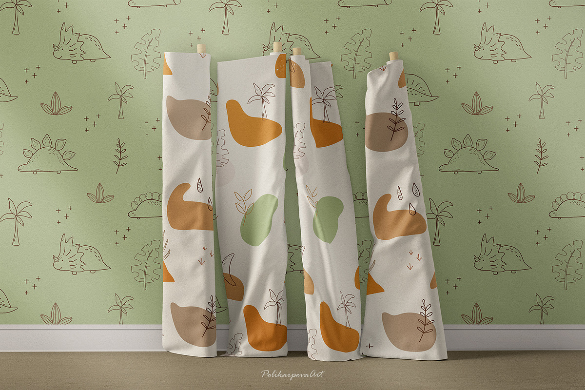 Dinosaur clipart and pattern kids