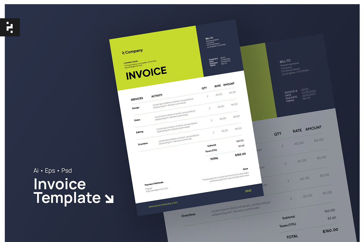 Invoice Template, a Stationery Template by Neermana