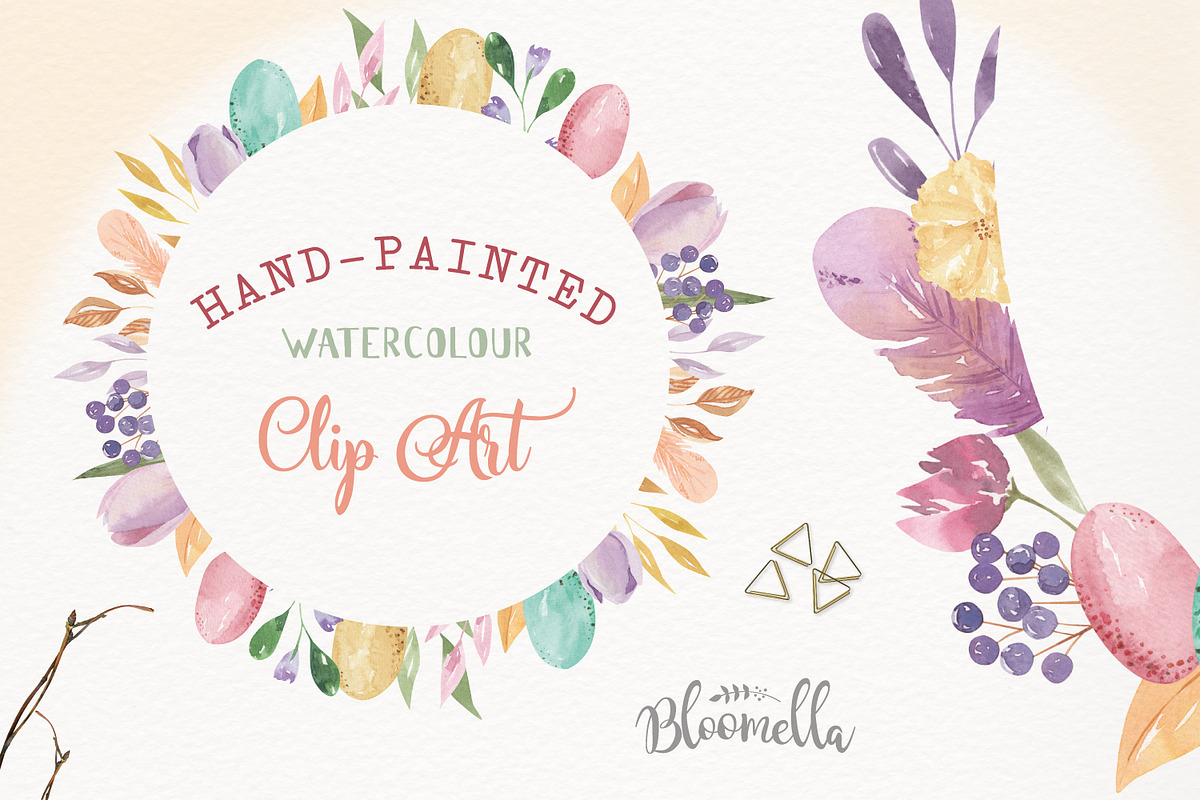 Watercolor Easter Spring Egg Frames, a Graphic by Bloomella