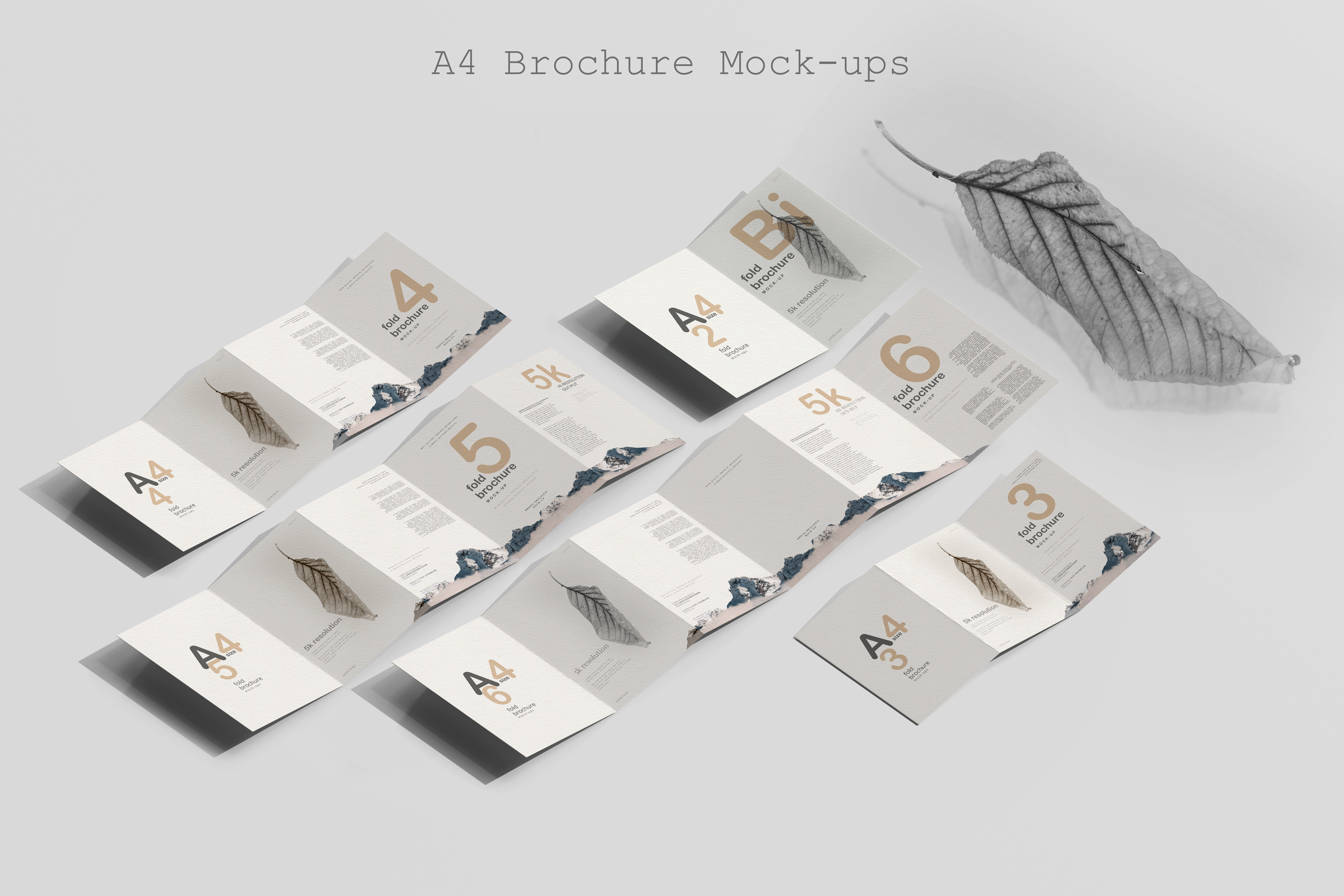 A4 Brochure Mockup Collection, a Print Template by pmvch | Creative Market