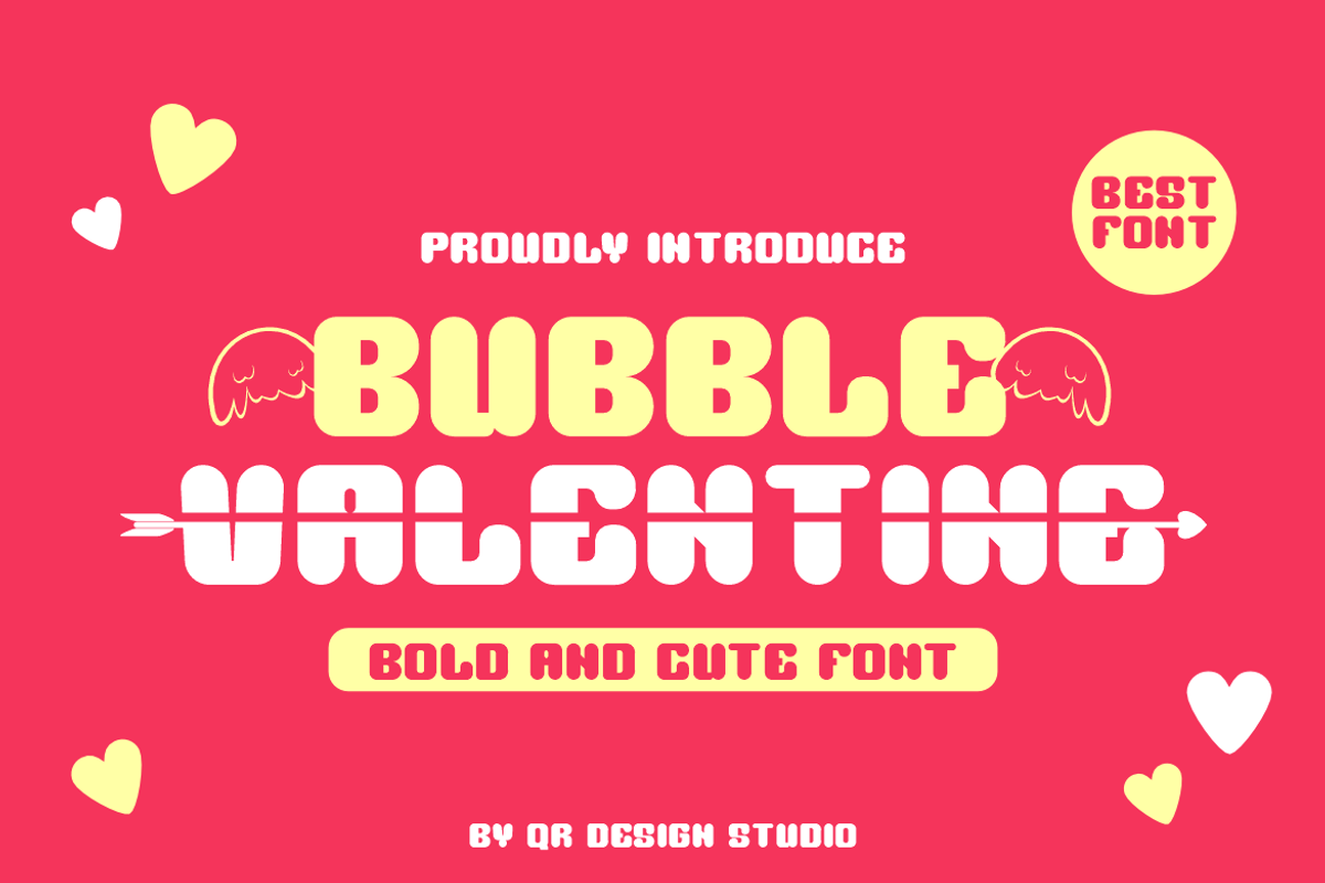 Bubble Valentine Font, a Sans Serif Font by QR Design Studio