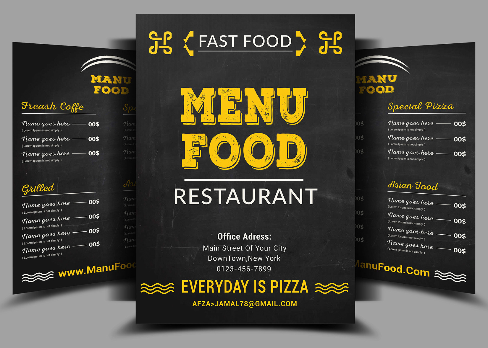 Food Menu & Flyer, a Flyer Template by AfzaalGraphics