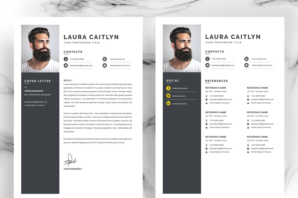 Modern & Professional Yellow Resume, a Resume Template by ResumeInventor