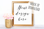 Gold 8x10 Frame Mock Up Photo, a Print Template by Pixomize