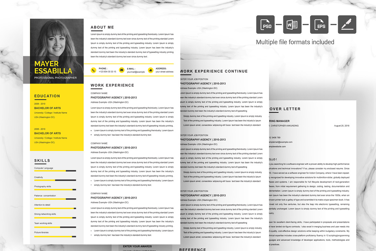 Professional 3 Page Resume Template, a Resume Template by ResumeInventor