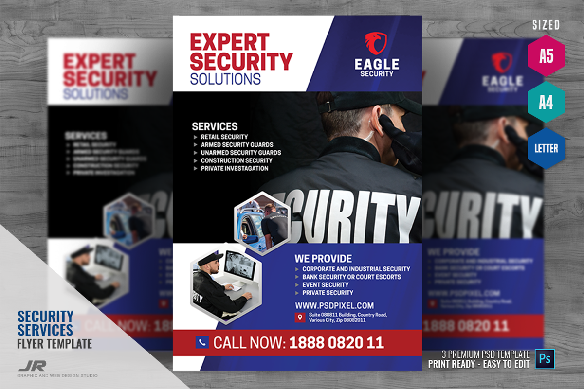 Security Services Promotional Flyer, a Flyer Template by PSDPixel