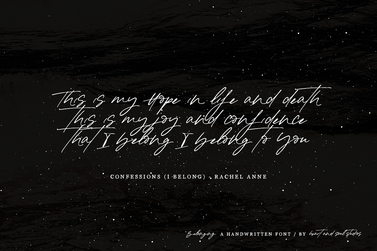 belonging | a handwritten font, a Script Font by Heart + Soul Studios