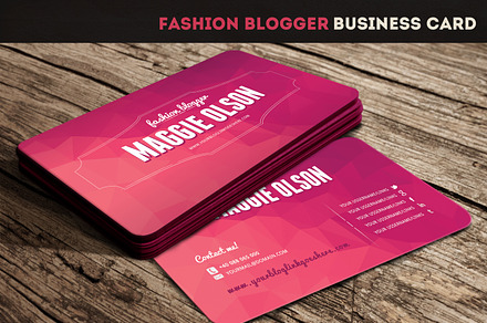 Fashion Blogger Business Card, a Business Card Template by Moon Starer ...