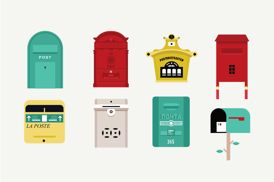 Vector mailboxes | Graphics ~ Creative Market