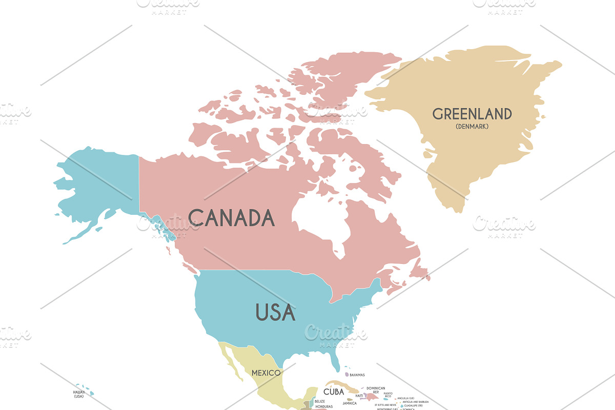 3x Colorful America Maps | Creative Market