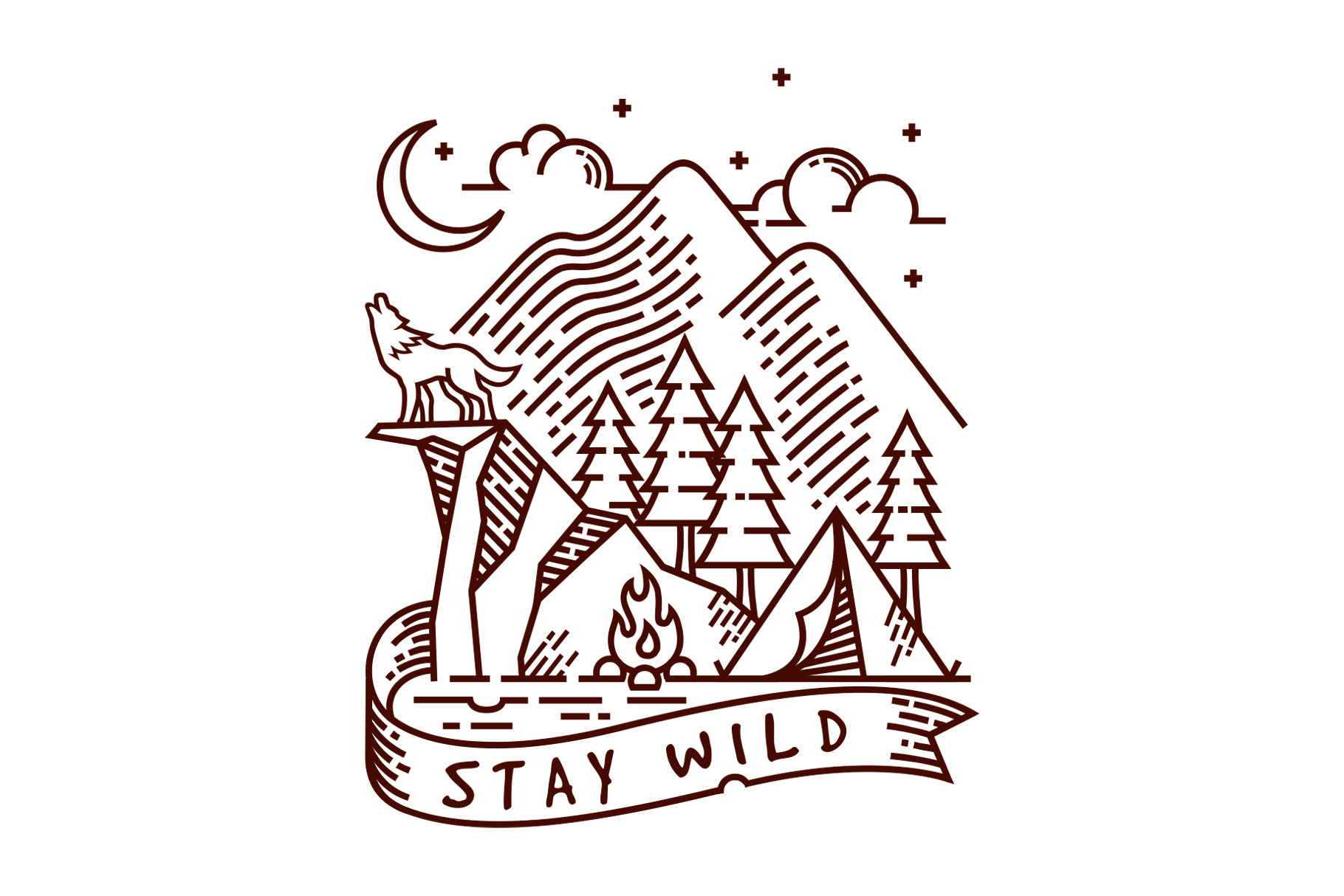 Stay wild line illustration, an Illustration by gunaonedesign