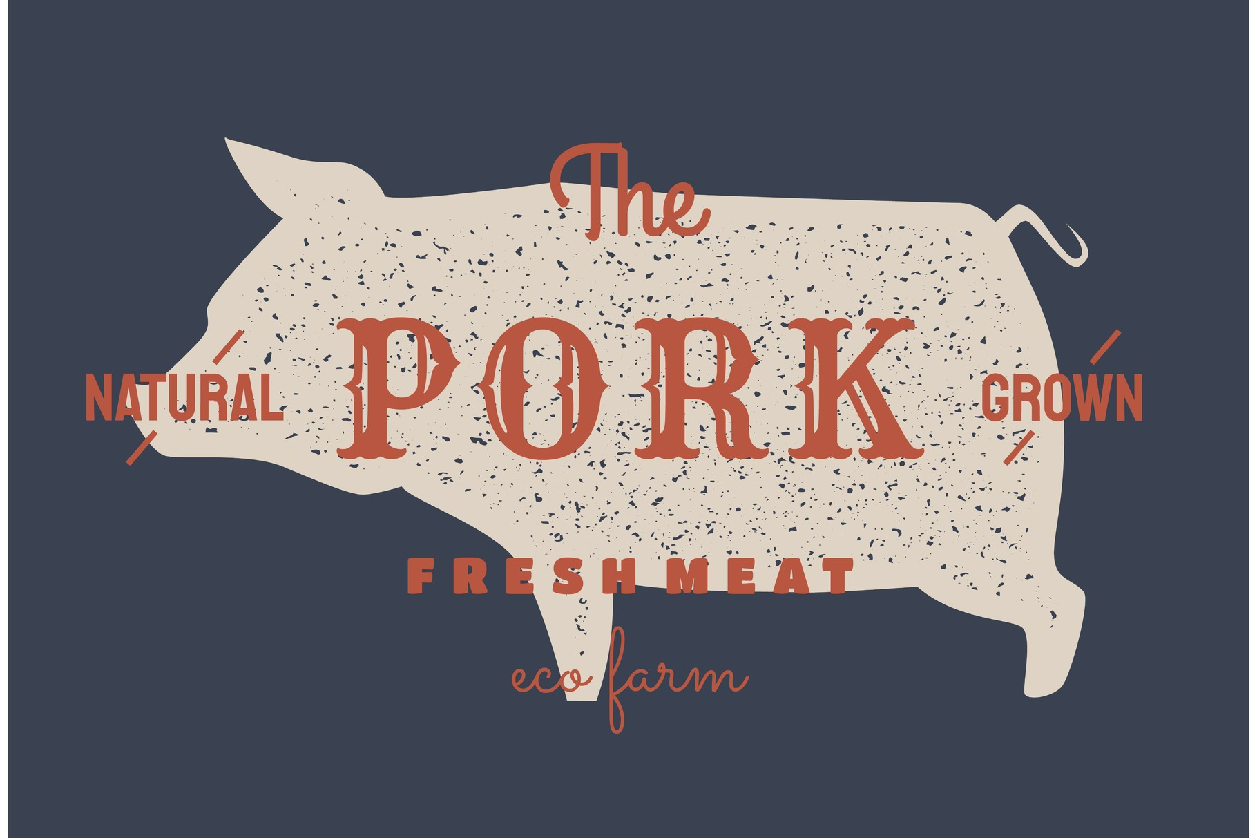 Pig, pork. Vector vintage logo, an Animal Illustration by the8monkey