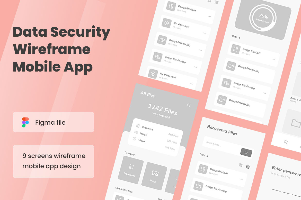Data Security Wireframe Apps