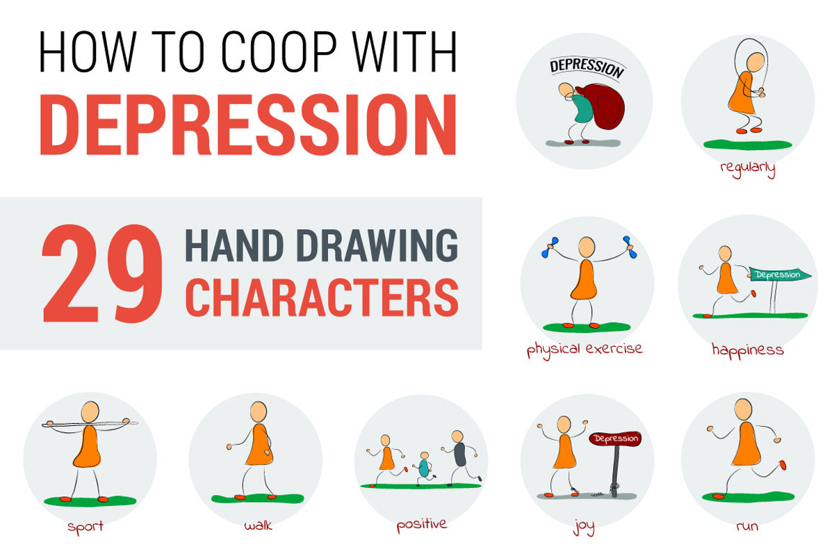 29 Depressed Vector Drawing Men, a Person Illustration by Vasser