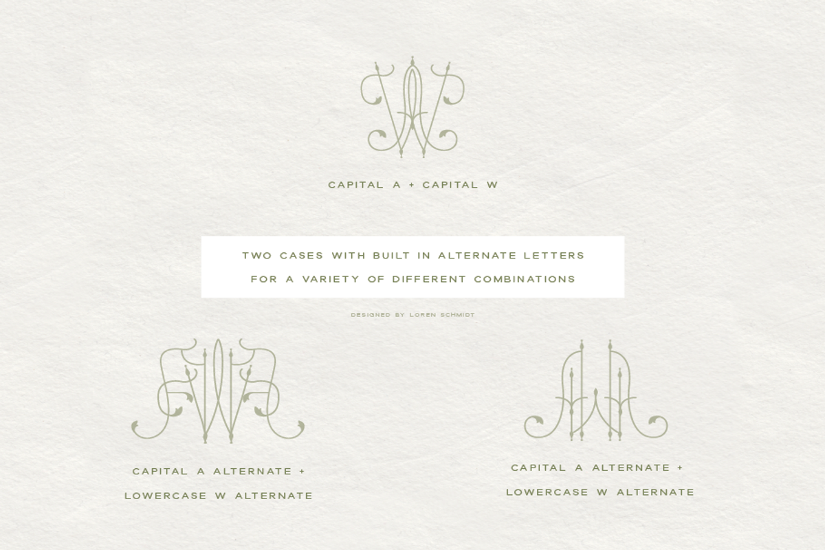 Decatur Monogram Font, a Serif Font by Loren Schmidt Studio