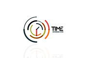 Vector abstract logo idea, time concept or clock business icon ...