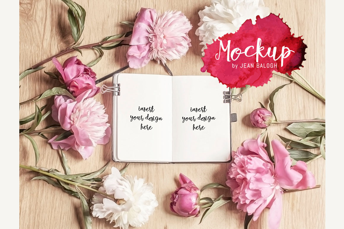 Beautiful Floral Notebook Mockup, a Presentation Template by Jean Balogh