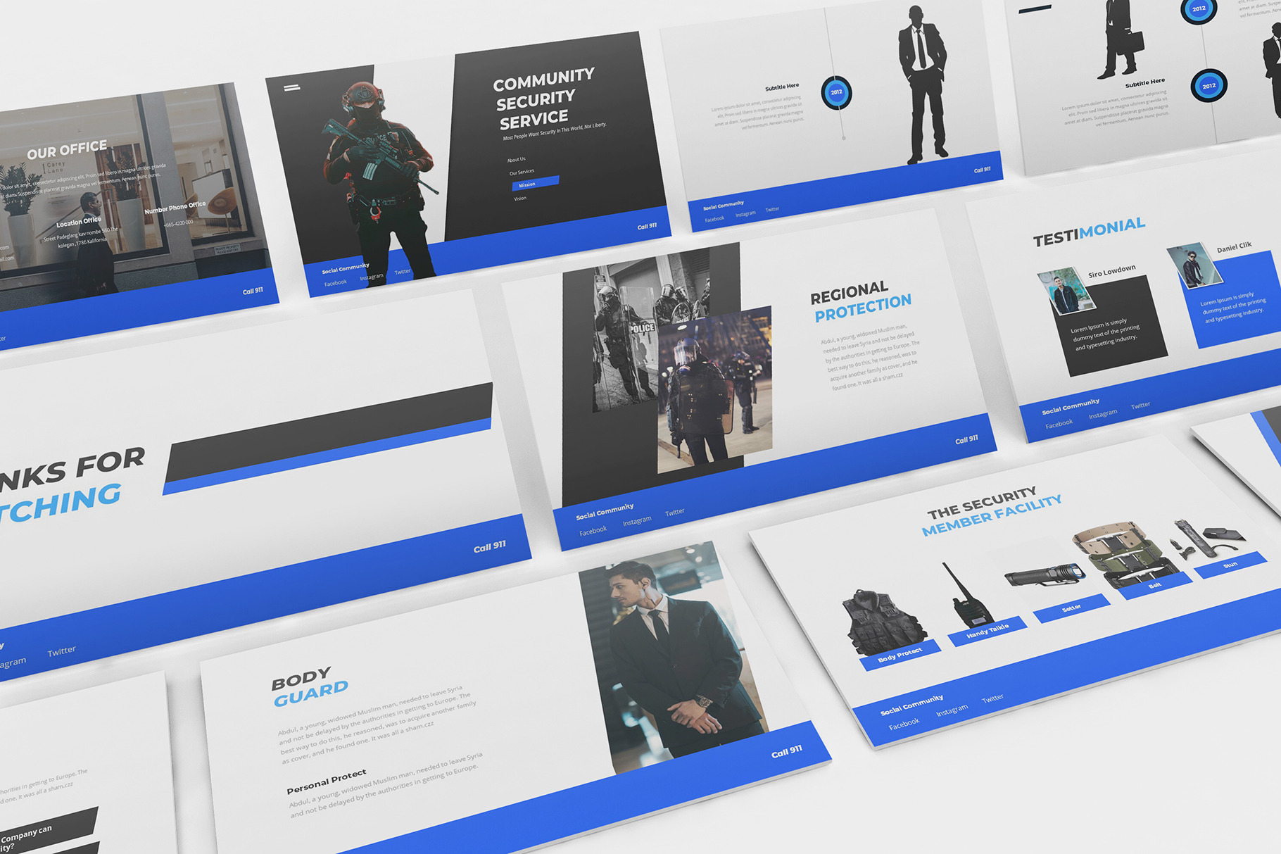 Security Guard GoogleSlides Template, a Presentation Template by ...