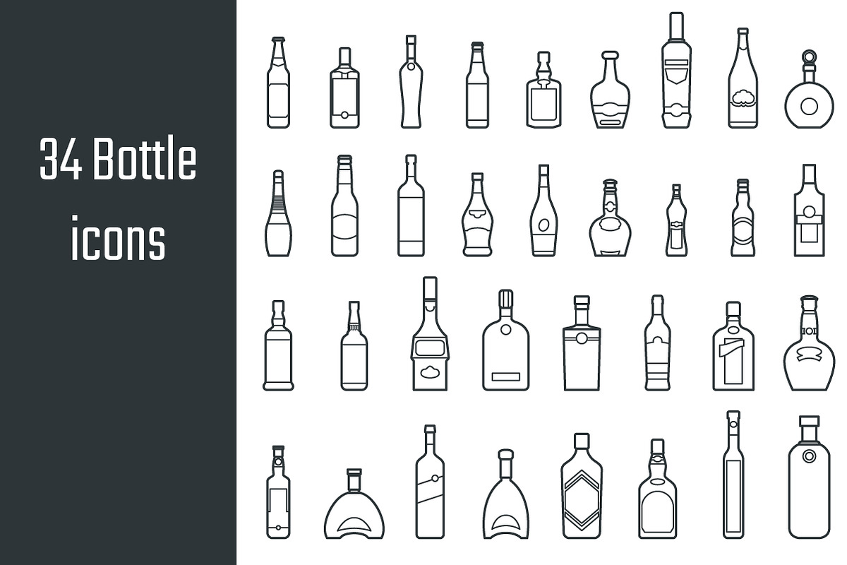 Bar Glass Icons, an Outline Icon by Katyr