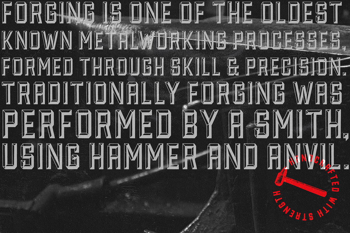 Forged Font Family, a Sans Serif Font by HemphillType.Co