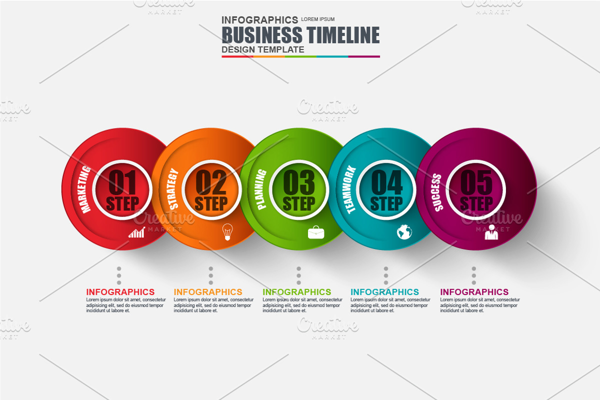 Infographic Timeline Bundle, a Presentation Template by alexdndz