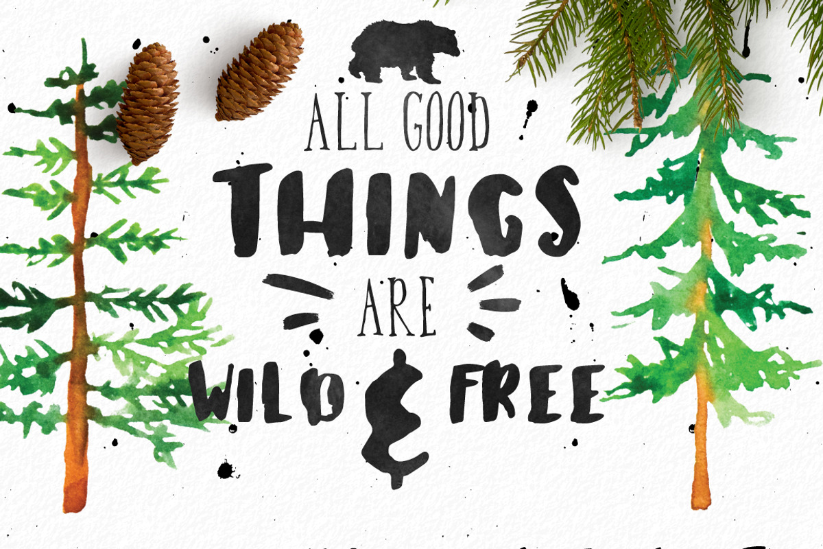 Forest & Pine Textured Font Bundle, a Script Font by ECHOFOXX