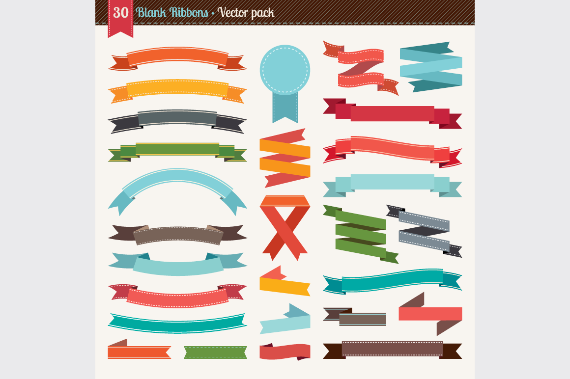 Blank Ribbons Pack, an Object Graphic by Inkant Studio