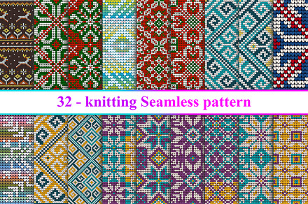 10 knitted vector seamless patterns | Graphic Patterns ~ Creative Market