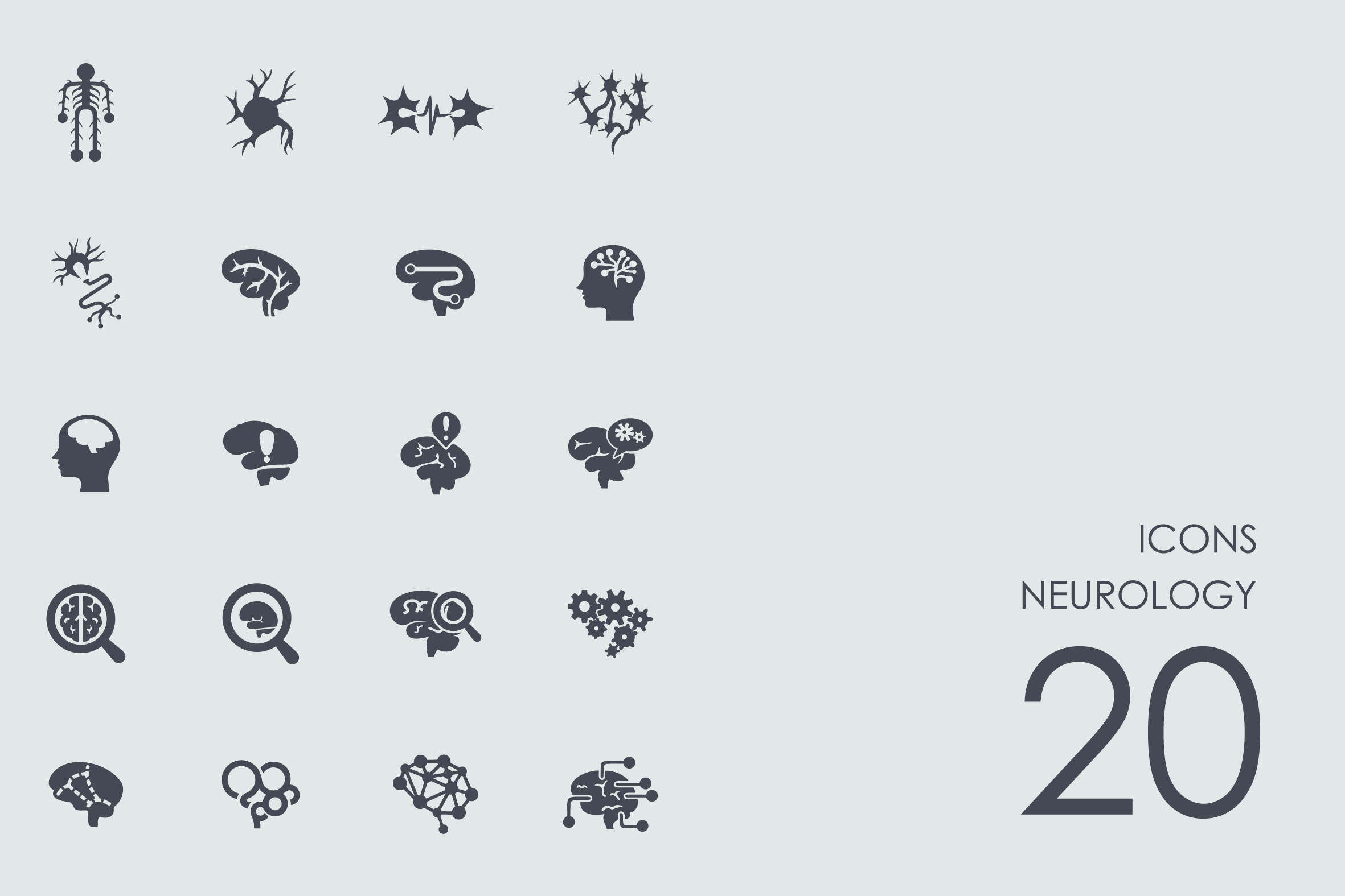 Neurology icons, an Icon by Palau | Creative Market