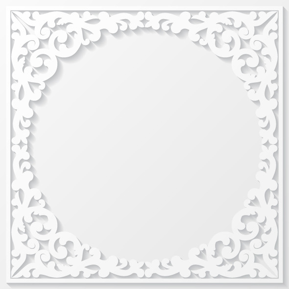 Set of paper floral frames, a Decorative Illustration by Absent A