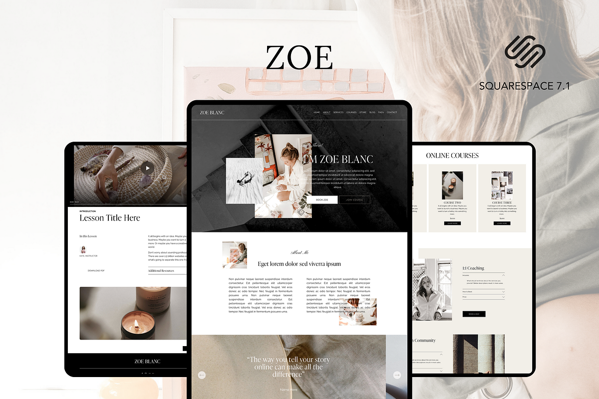 Modern Website Template, Squarespace