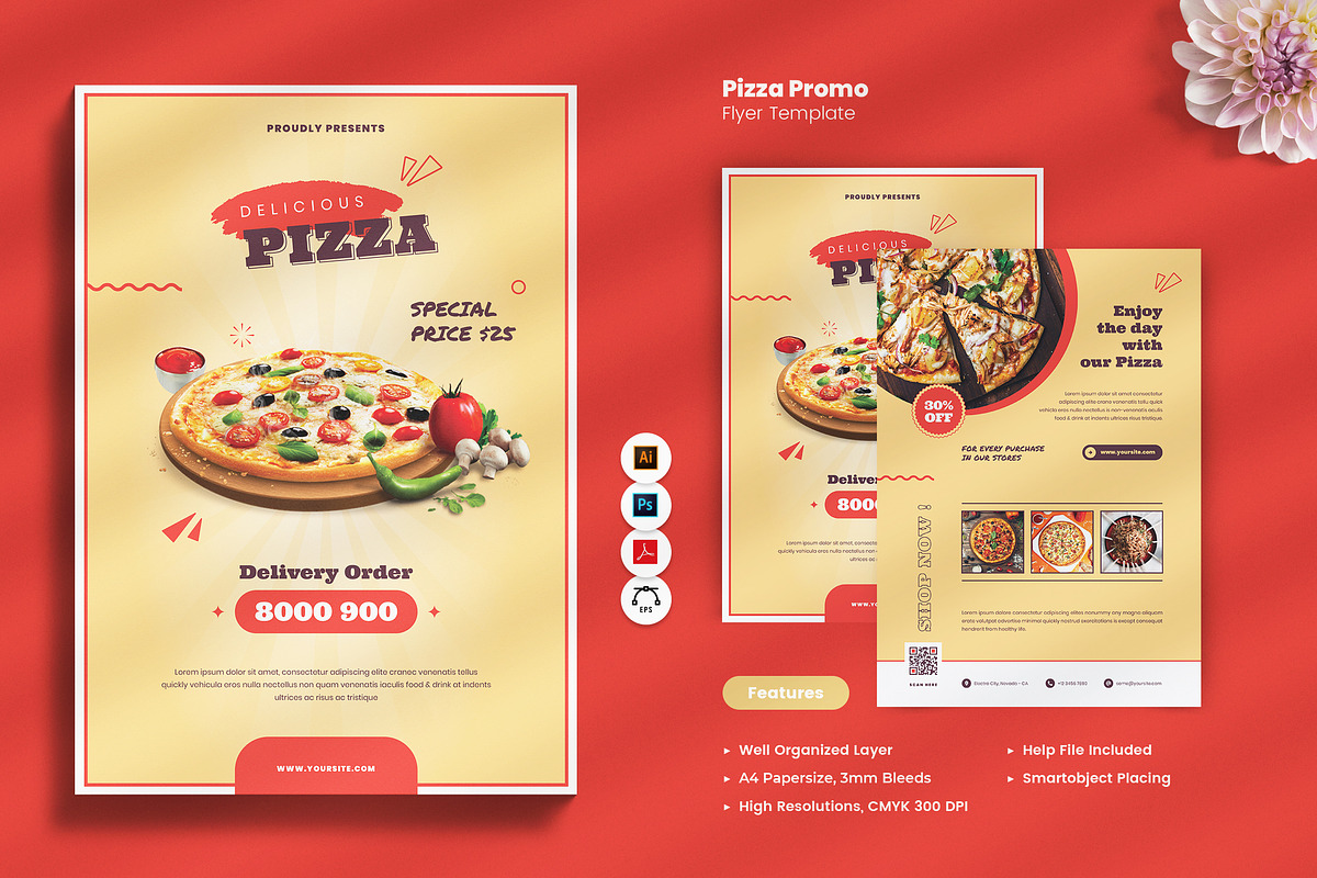 Pizza Promo Flyer, a Flyer Template by Rahardi Creative