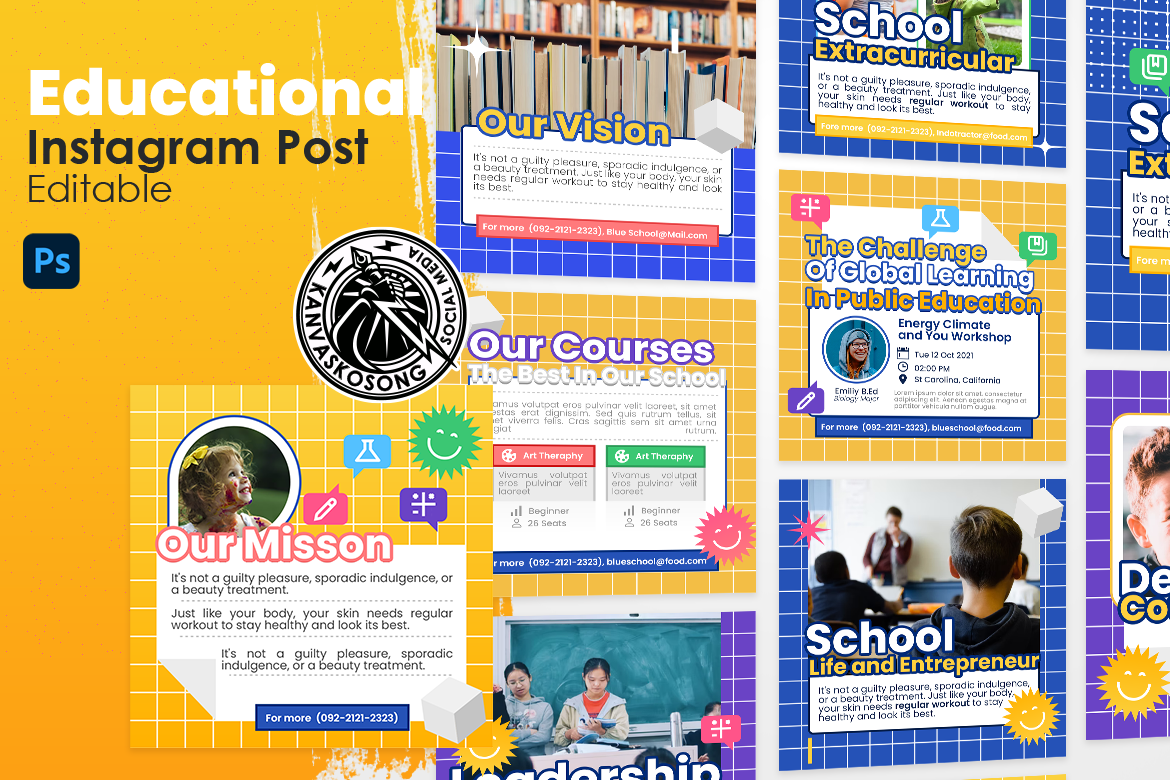 EDUCATIONAL - Social Media Pack, a Social Media Template by Eisemetria