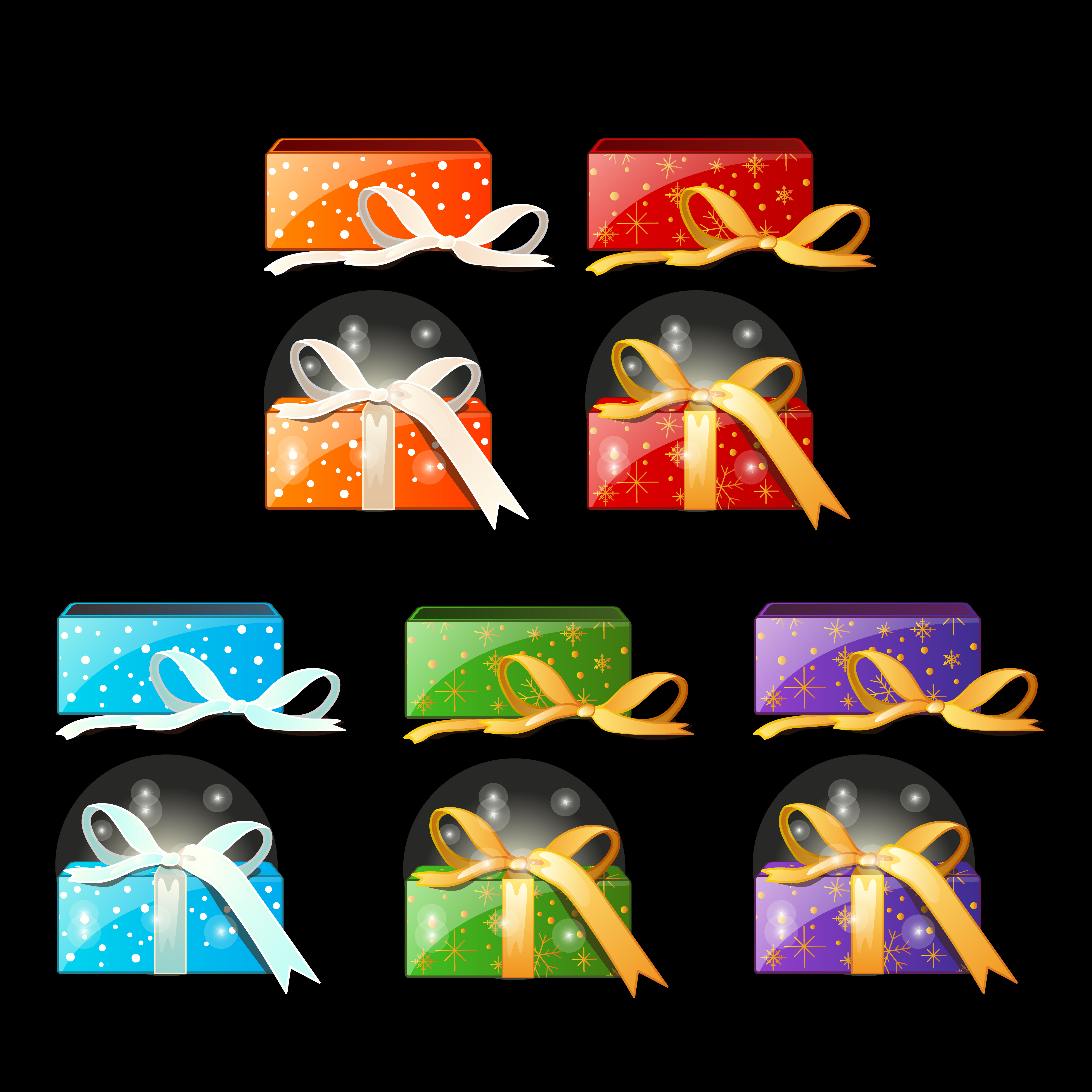 Set of boxes with gifts. Vector, a Decorative Illustration by ...