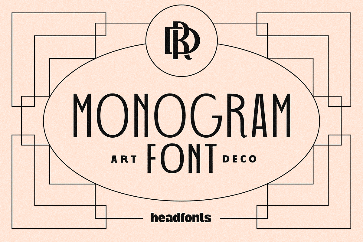 Art Deco Monogram Font, a Font by Headfonts