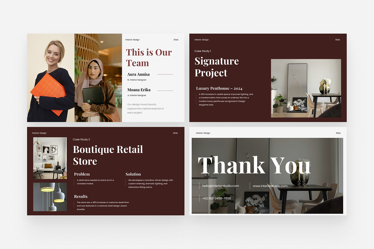 Interior Design Portfolio Powerpoint, a Presentation Template by Eklip ...