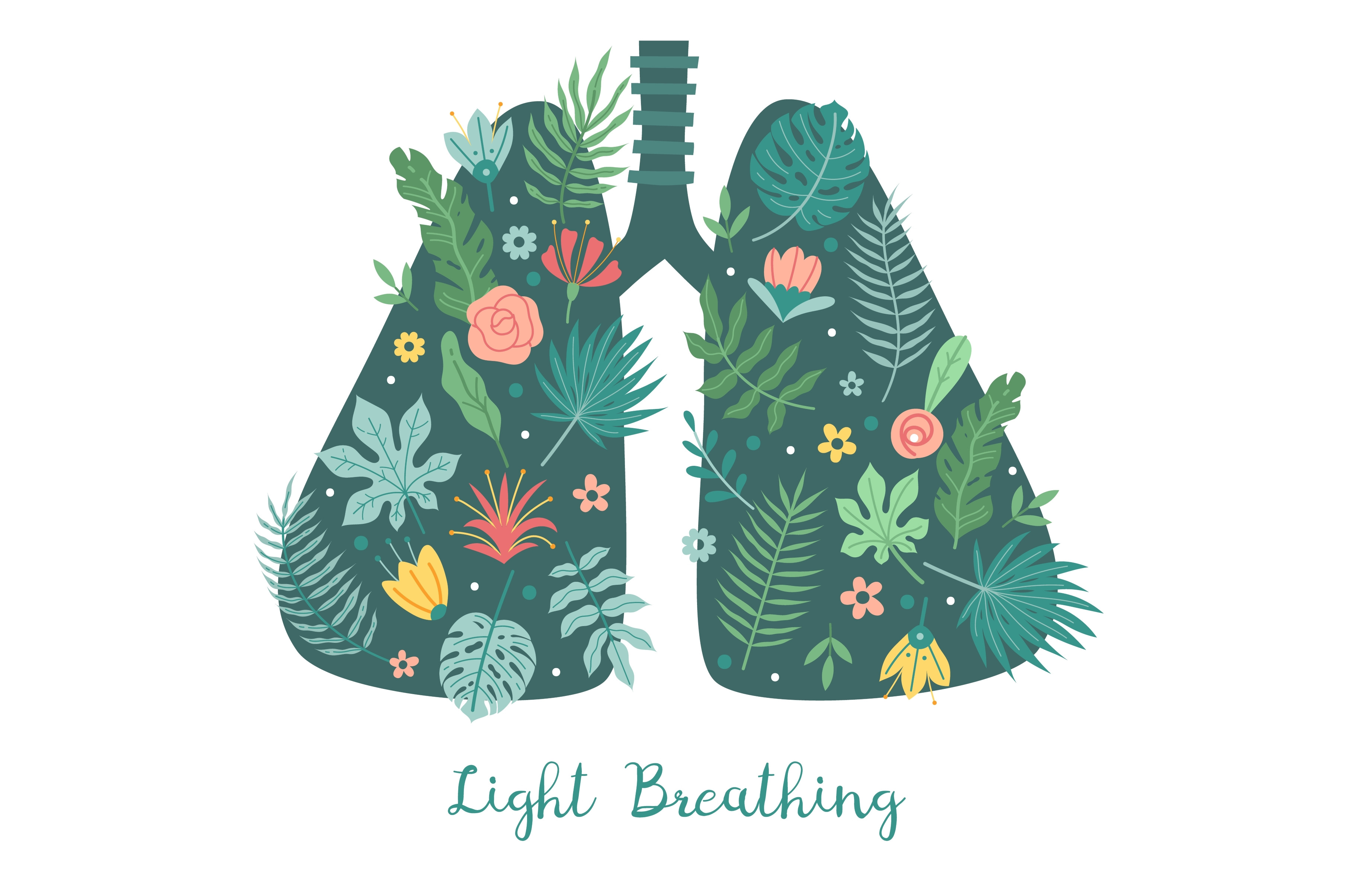 Lungs care. Light breathing concept, a Healthcare Illustration by YummyBuum