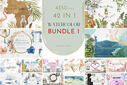 Watercolor Bundle. Wedding. Kids