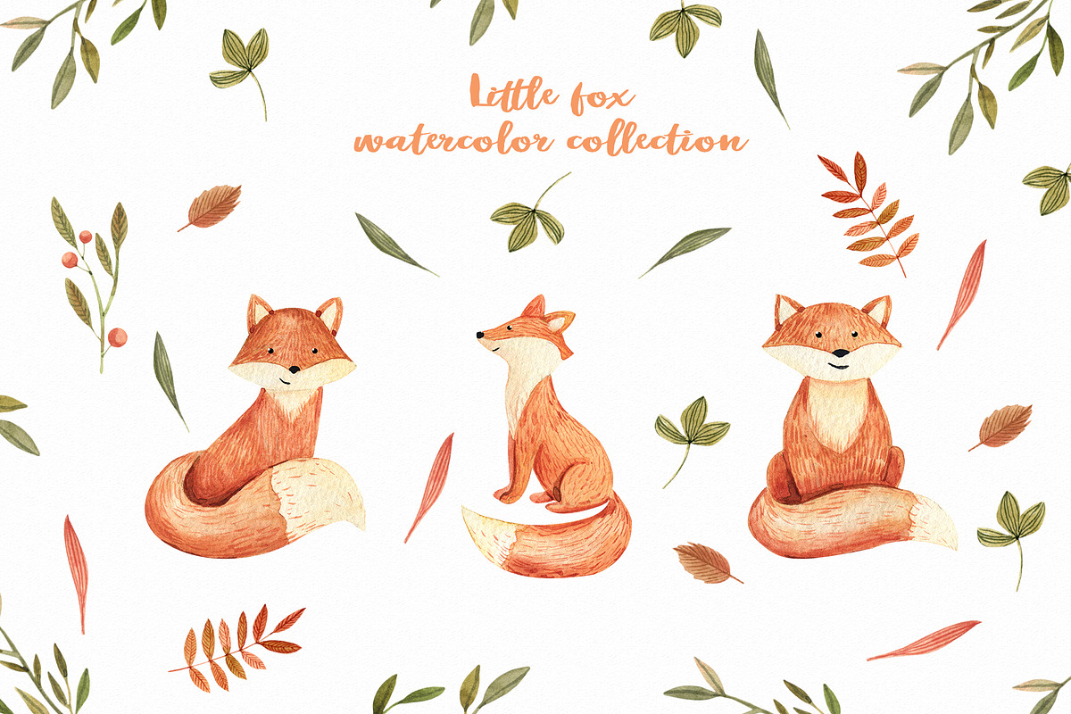 Watercolor Autumn Fox, an Animal Illustration by SparklePixieStudio