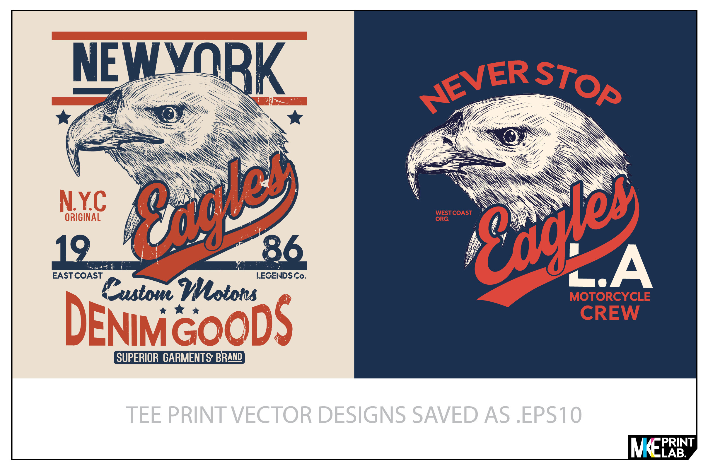 EAGLE HEAD DRAWN TEE PRINT DESIGNS, an Animal Illustration by MKE Print ...