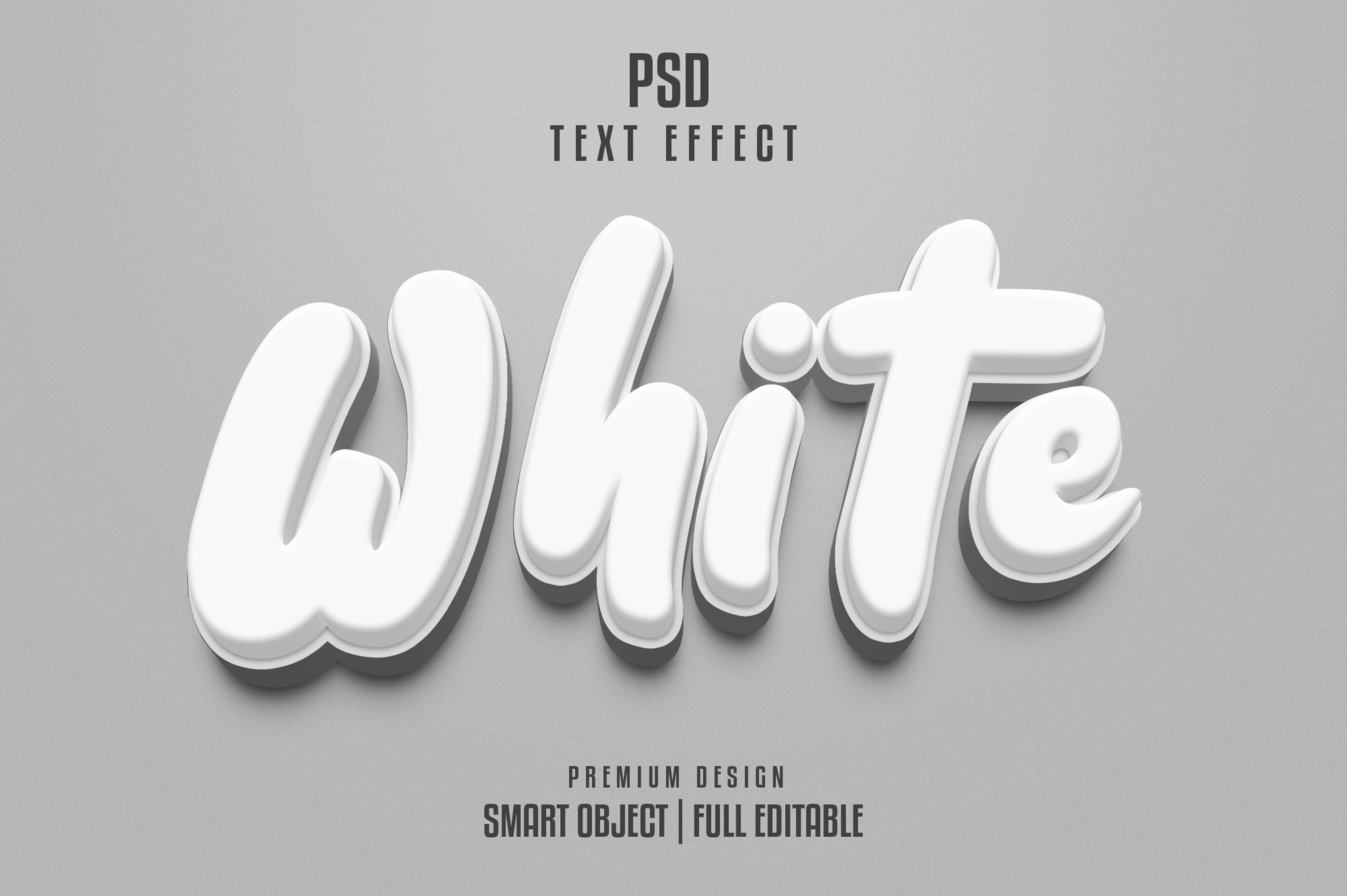 White editable 3d text effect, a Layer Style Add-On by himelgfx