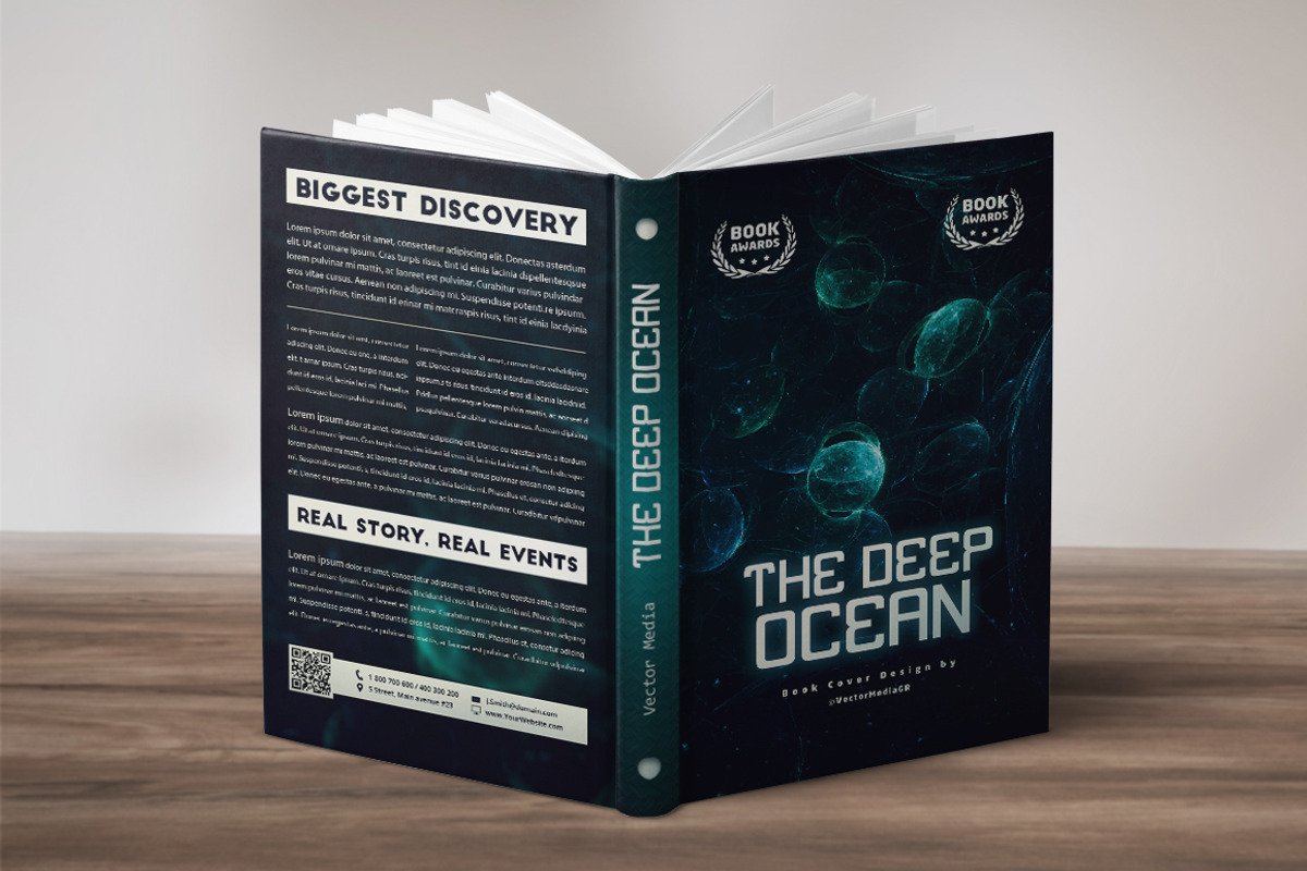 The Deep Ocean - Book Cover Design, a Templates & Theme by VectorMedia