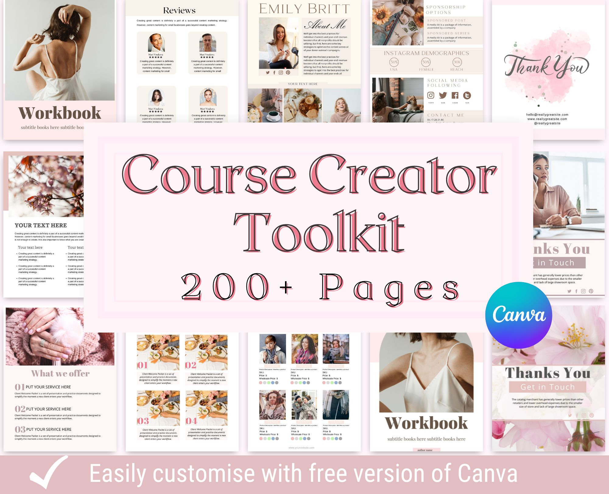 Course Creator Canva Template Bundle, a Magazine Template by ...