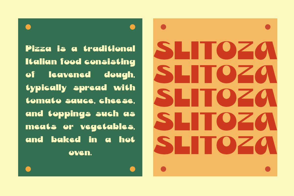 Bold Rounded for Pizza — Slito Font, a Font by roomspace creative lab